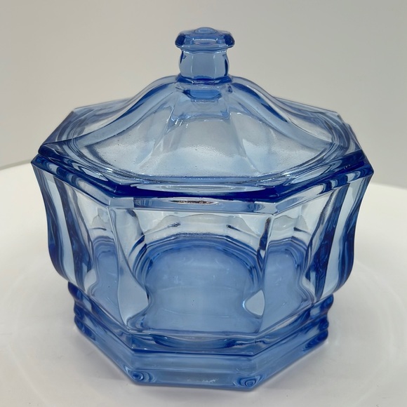 Indiana Glass | Accents | Vtg Indiana Glass Concord Blue Octagon ...